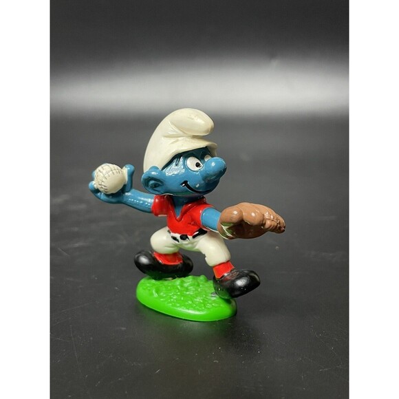 schleich | Toys | Smurfs Baseball Pitcher Thrower Figure Vtg 997 ...